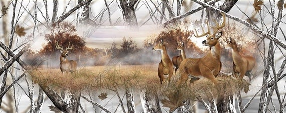 Whitetail Buck Deer Hunting Mural Winter Snow Camouflage | Etsy