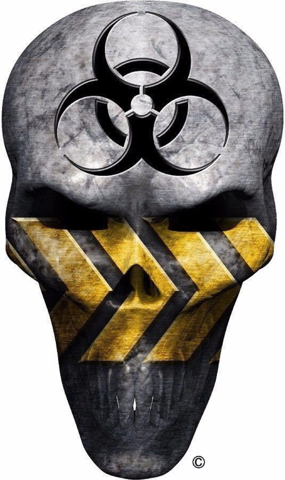 Caution Bio Hazard Skull Window Golf Cart Go Kart Tool Box Vinyl ...
