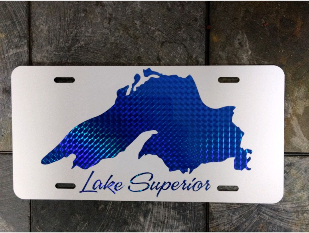 Blue Holographic Lake Superior License Plate - Etsy