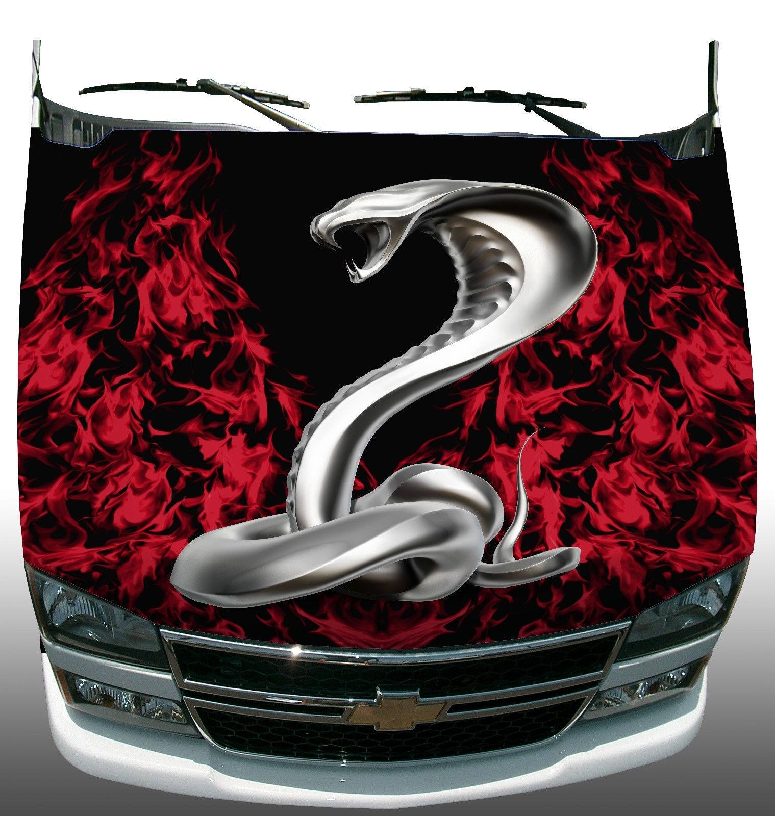 Red Fire Flames Cobra Hood Wrap Wraps Vehicle Sticker Vinyl Graphic Decal - Etsy