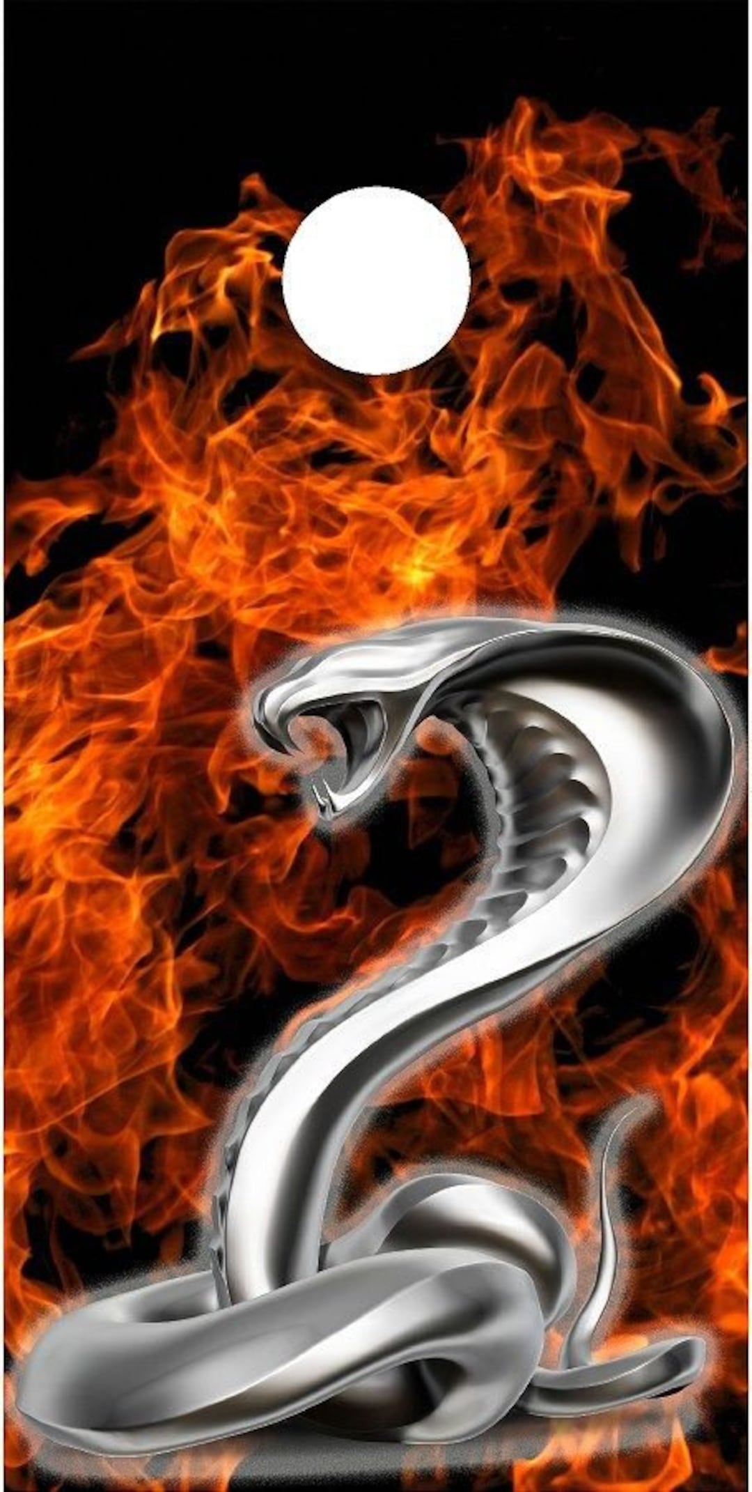 Flame Fire Cobra Snake Cornhole Game Decal Wrap Set - Etsy