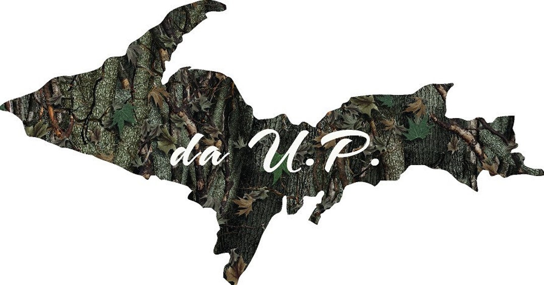 Michigan U.P. Upper Peninsula Oak Camouflage Da U.P. Vinyl Graphic ...