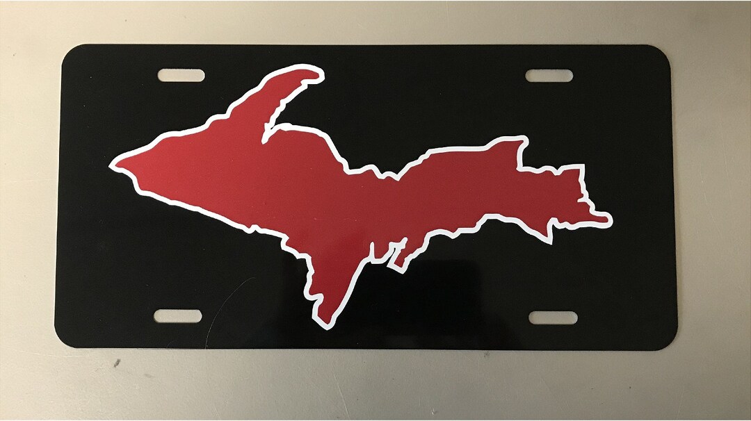 U.P. Michigan Upper Michigan Yooper Red License Plate - Etsy