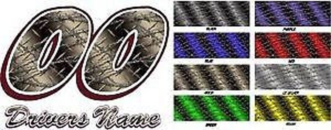 Diamond Plate Barb Wire Race Car Number Decal Street Stock - Etsy