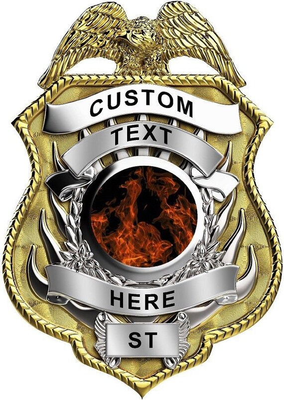 Custom Firefighter Badge Vinyl Graphic Decal Sticker Style 2 | Etsy