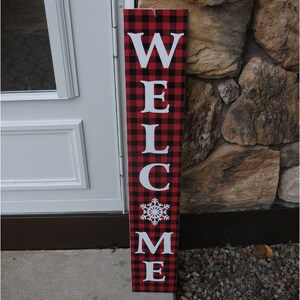 Buffalo Plaid Snowflake WELCOME Porch Entrance Wall Art Sign Gift - Etsy