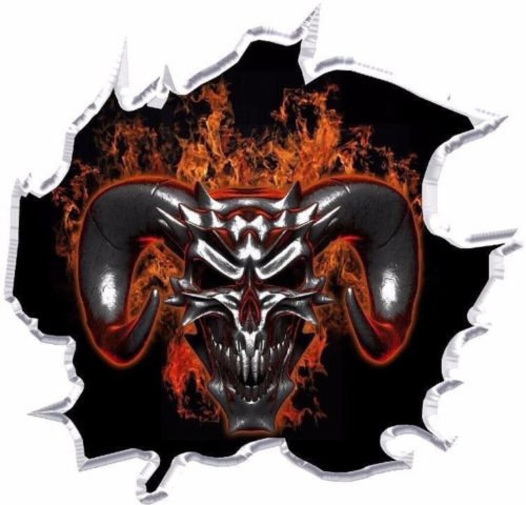 Demonic Skull Rip Race Car Go Kart Golf Cart Motorcycle Hood Window ...