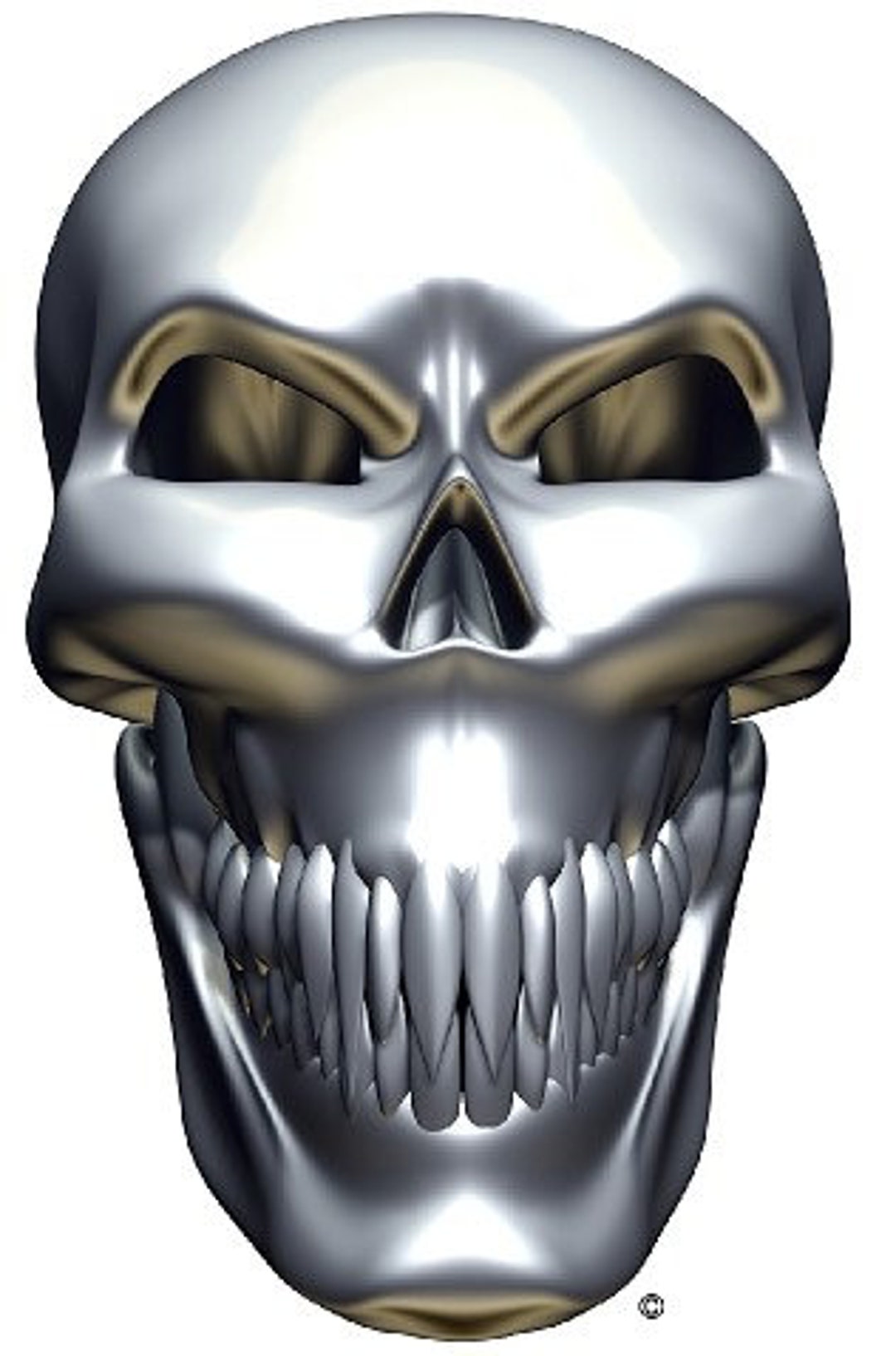 Chrome Looking Skull Vinyl Graphic Decal Hood - Etsy