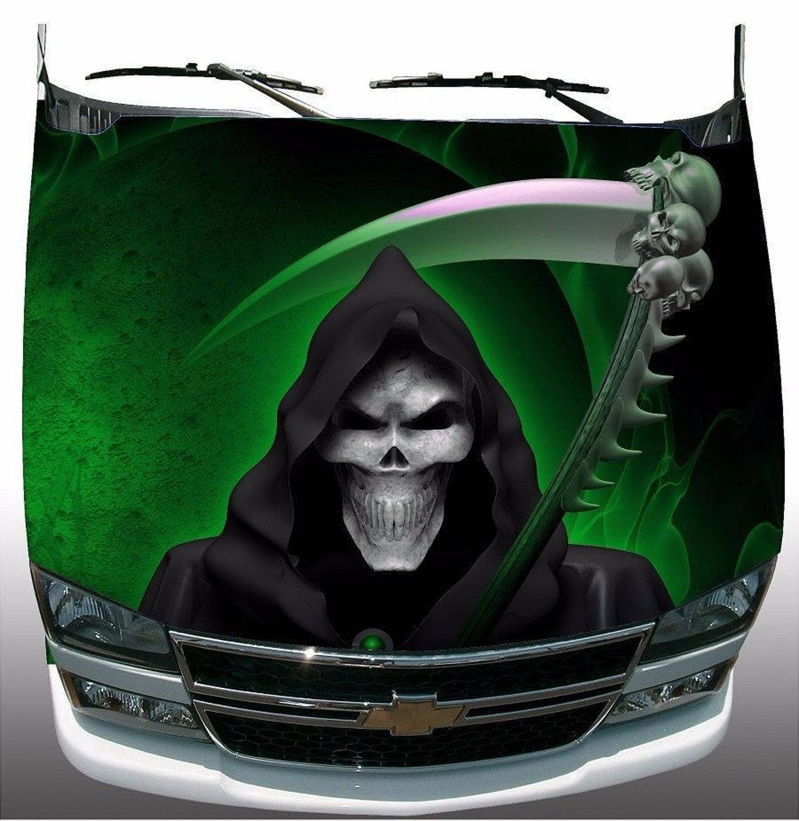 Grim Reaper Flame Hood Wrap Wraps Vehicle Sticker Vinyl - Etsy