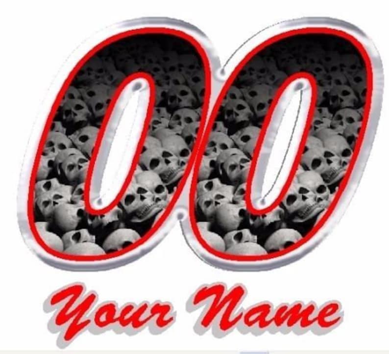 Skulls Race Car Number Decal Street Stock Late Model IMCA Dirt Vinyl ...
