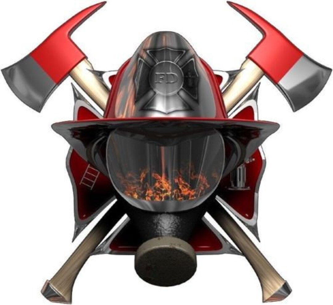 Fire Fighter Helmet Shield Mask Tool Box Window Vinyl Graphic Decal ...