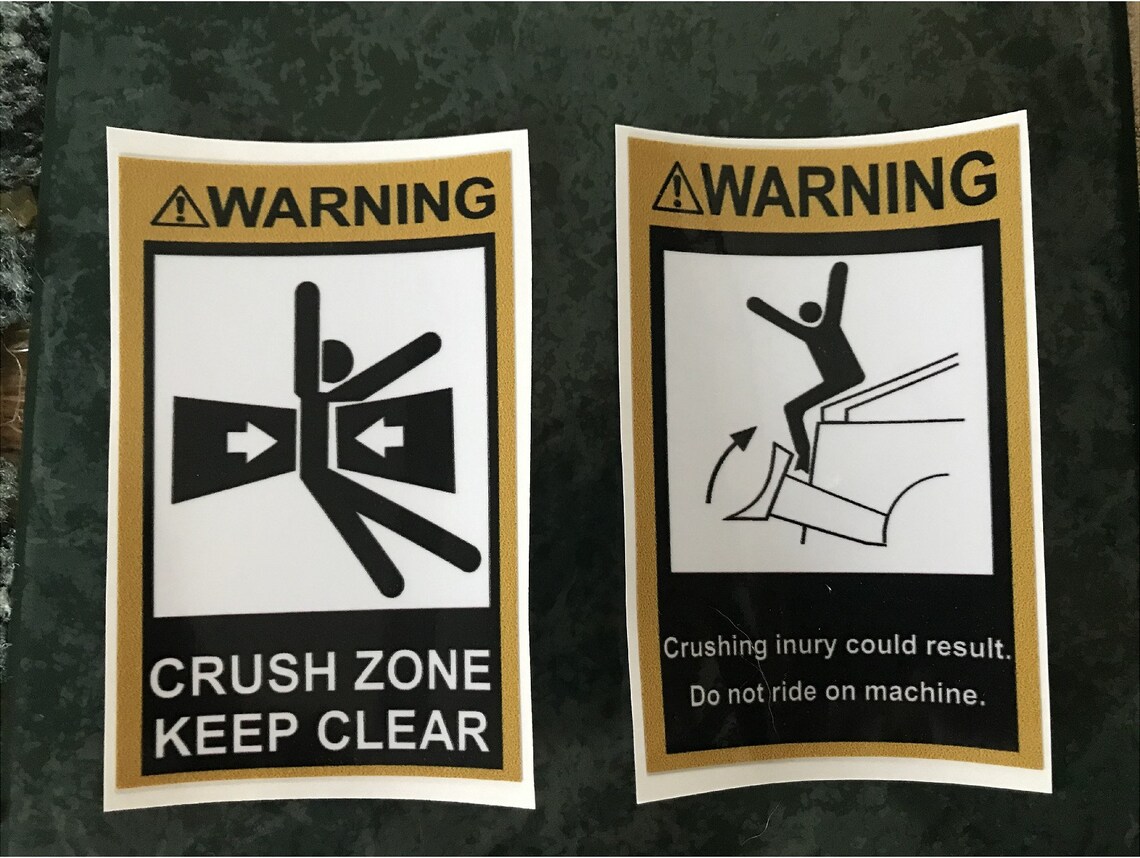 Safety Crush Zone Vinyl Graphic Decal Sicker Lot of 20 Each - Etsy