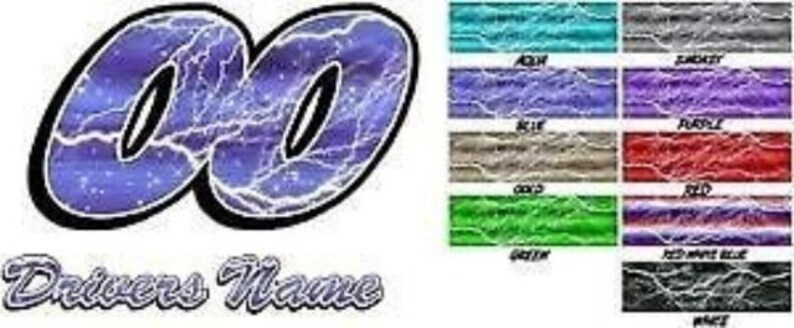 Lightning Race Car Number Decal Street Stock Late Model IMCA Dirt Vinyl ...