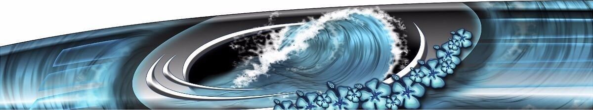 Blue Wave Hibiscus Motorcycle Dirt Bike Go Kart Race Car Golf - Etsy