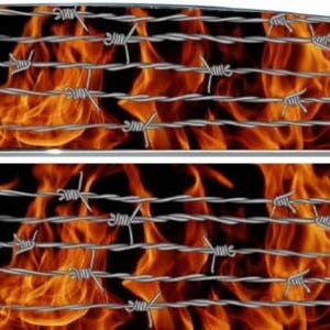 Fire Flames Barbed Wire Black Rear Window View Thru Vinyl Graphic Decal ...
