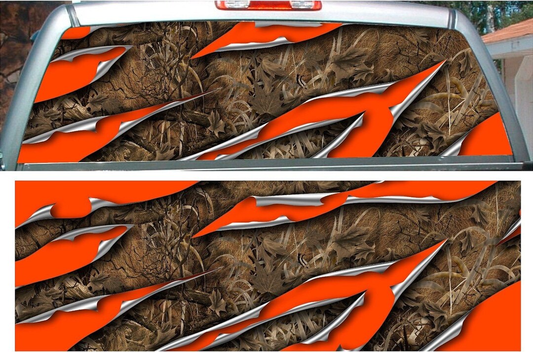 Grassland Camouflage Hunting Rear Window View Thru Vinyl Graphic Decal ...
