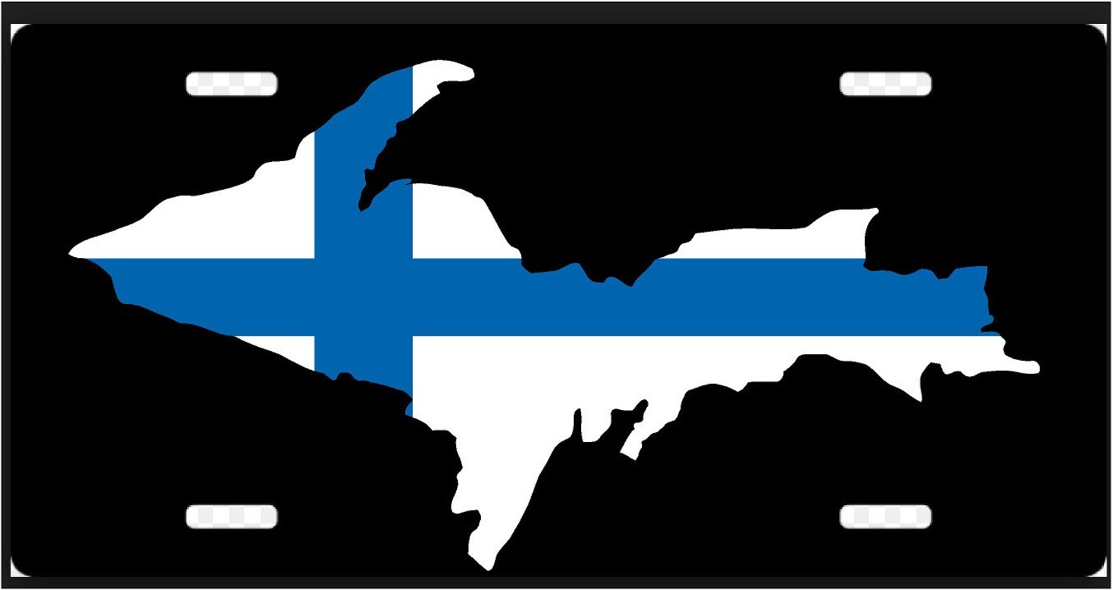 U.P. Michigan Upper Michigan Yooper Finland Finish Flag Flag License ...