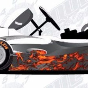 Carbon Fiber Flame Blade Go Kart Race Car Semi Trailer Golf Cart Vinyl ...