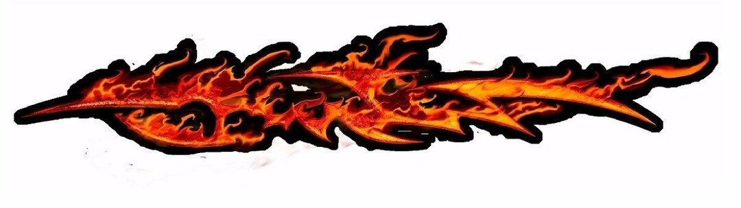 Fire Tribal Lightning Motorcycle Dirt Bike Go Kart Race Car Golf Cart ...