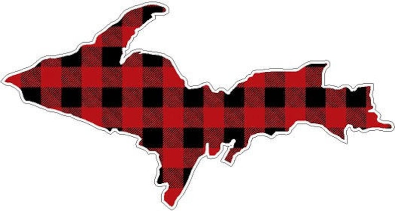 Michigan U.P. Upper Peninsula Plaid Vinyl Graphic Decal Sticker Style 2 ...