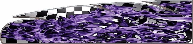 Purple flame fire checkered racing flag go kart race car semi | Etsy