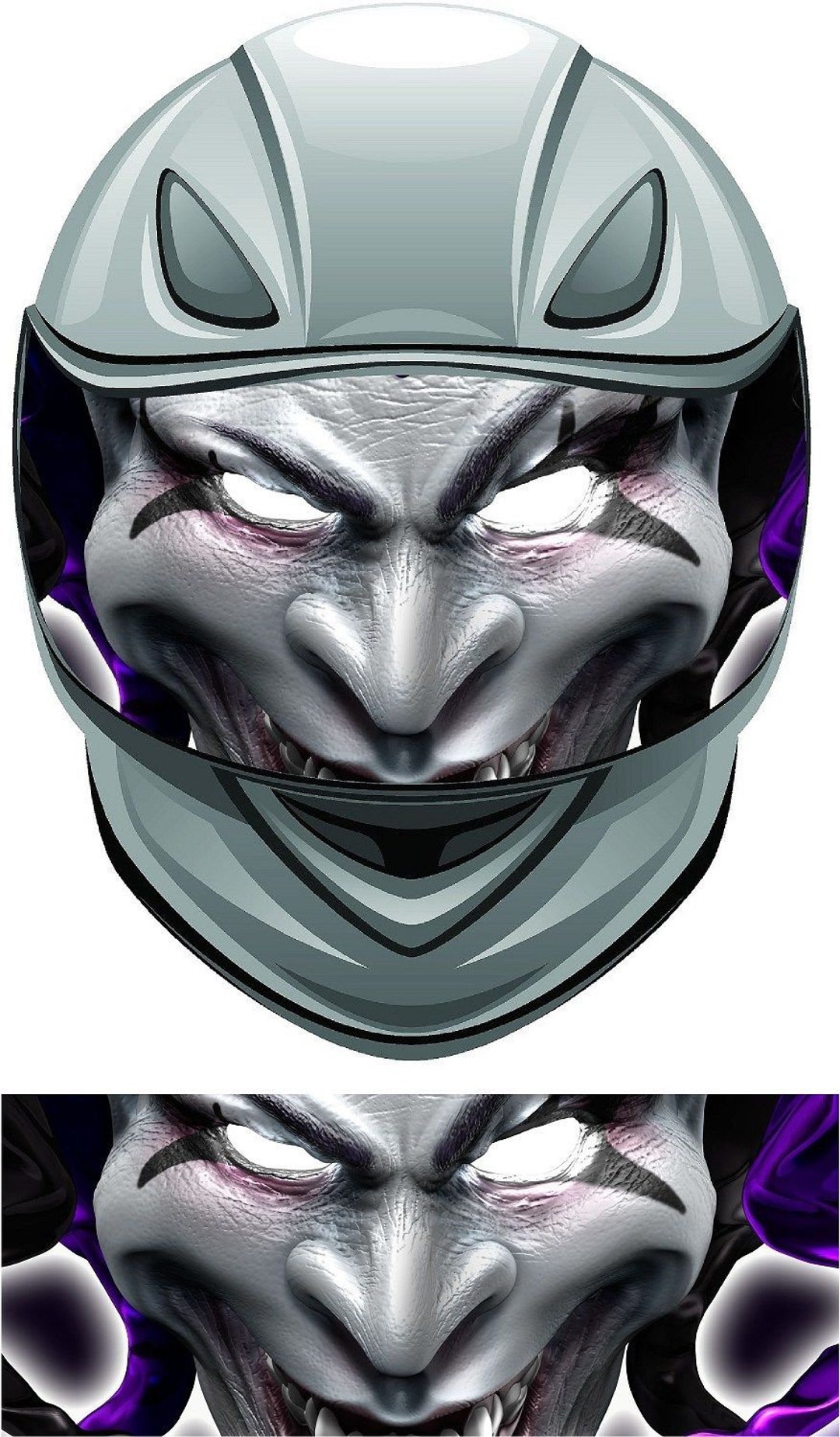 Clown Jester Skull Flames Fire Helmet Visor Wrap Tint Vinyl Graphic ...
