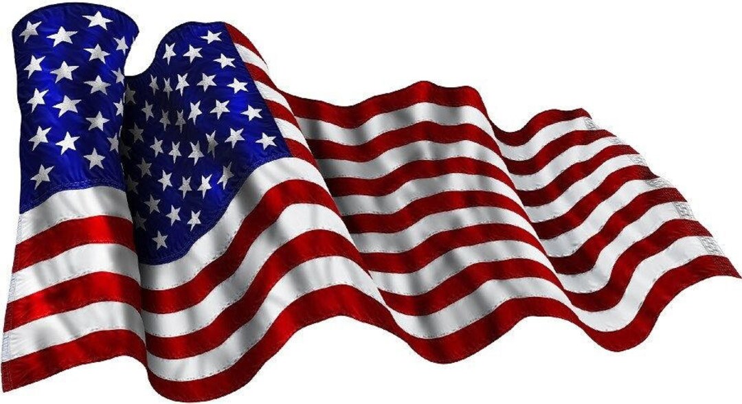 Furling American Flag Camper RV Motor Home Mural Vinyl Graphic Decal ...