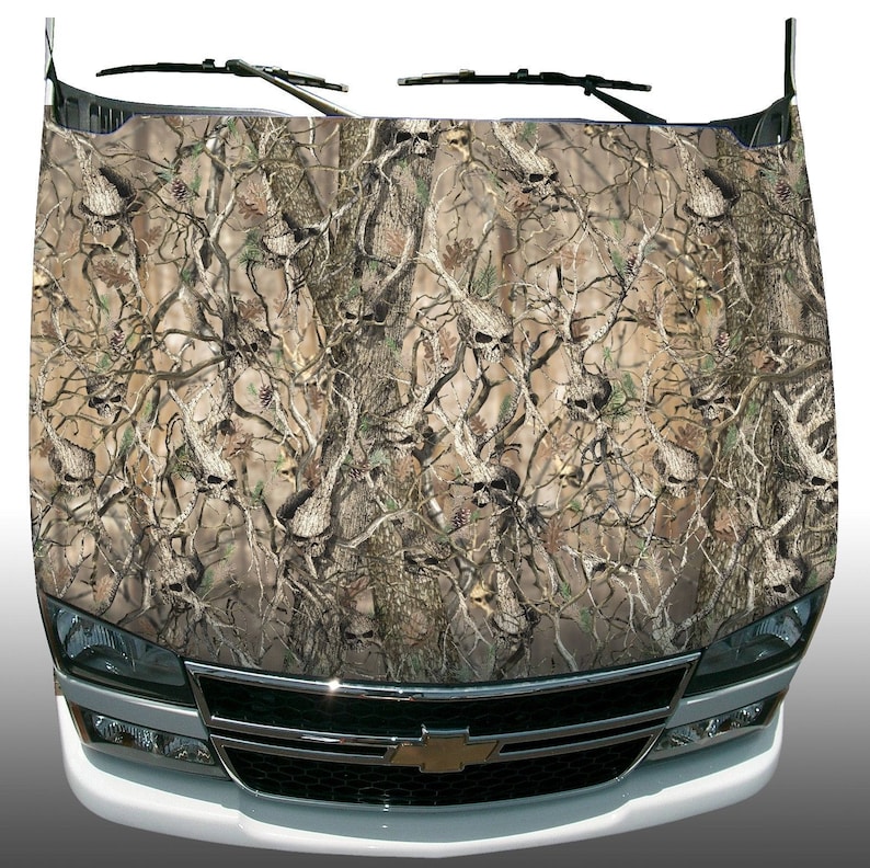 Obliteration Skull Camouflage Hunting Hood Wrap Wraps Vehicle Vinyl ...