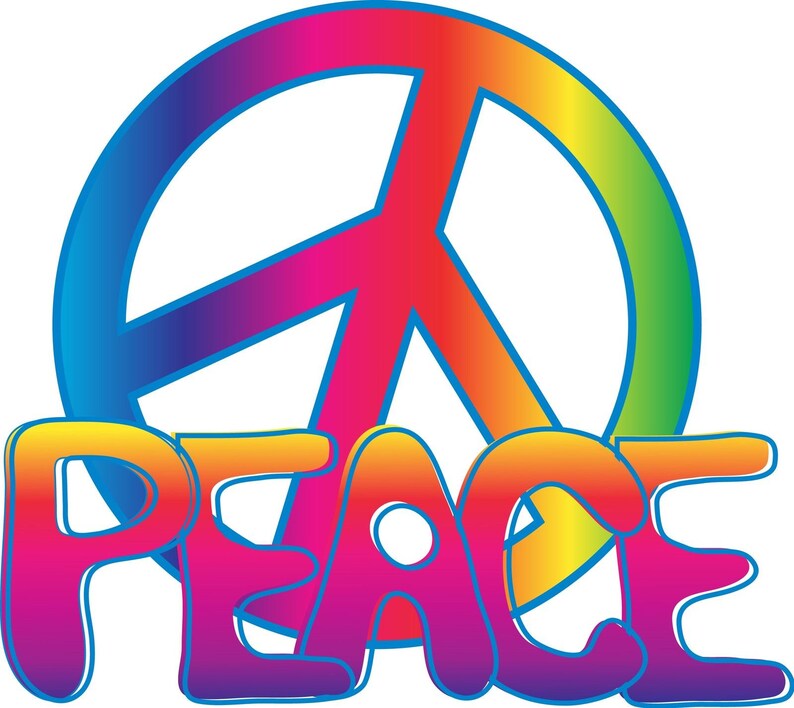 Rainbow Peace Sign Cornhole Board Game Vinyl Graphic Decal Set - Etsy