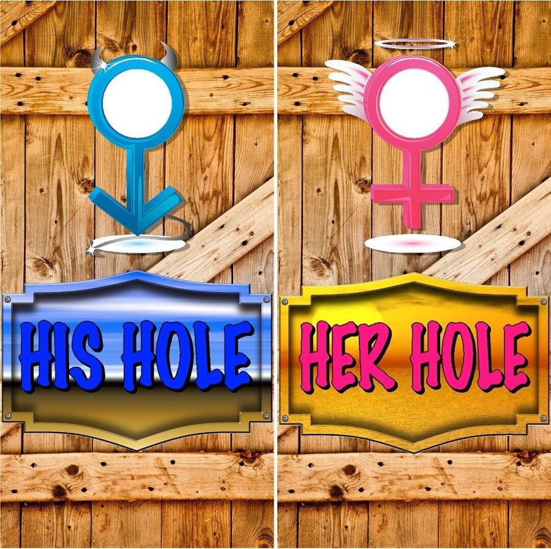His and Hers Cornhole Board Game Decal Wraps - Etsy