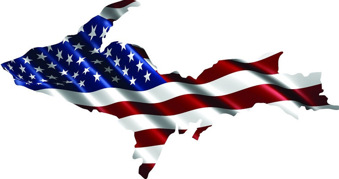 Michigan U.P. Upper Peninsula American Flag Vinyl Graphic Decal Sticker - Etsy