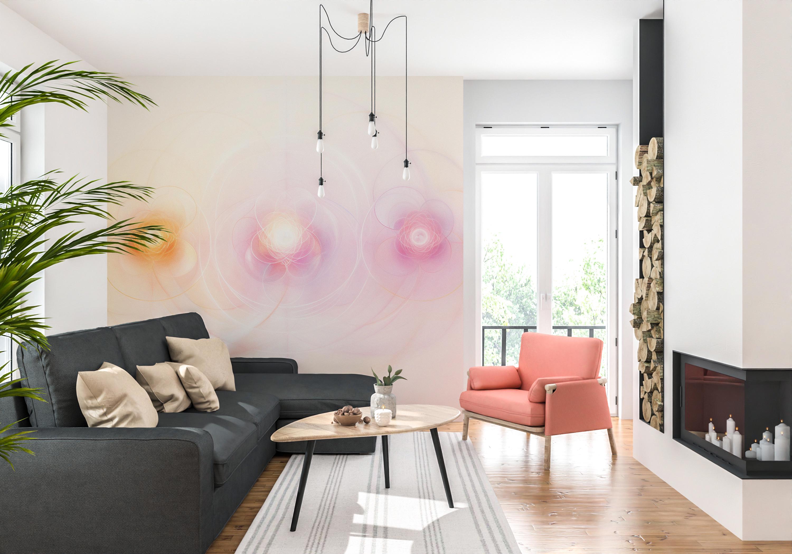 Three Sprites Mandala Wallpaper - Soft Pastel Mural for Tranquil ...