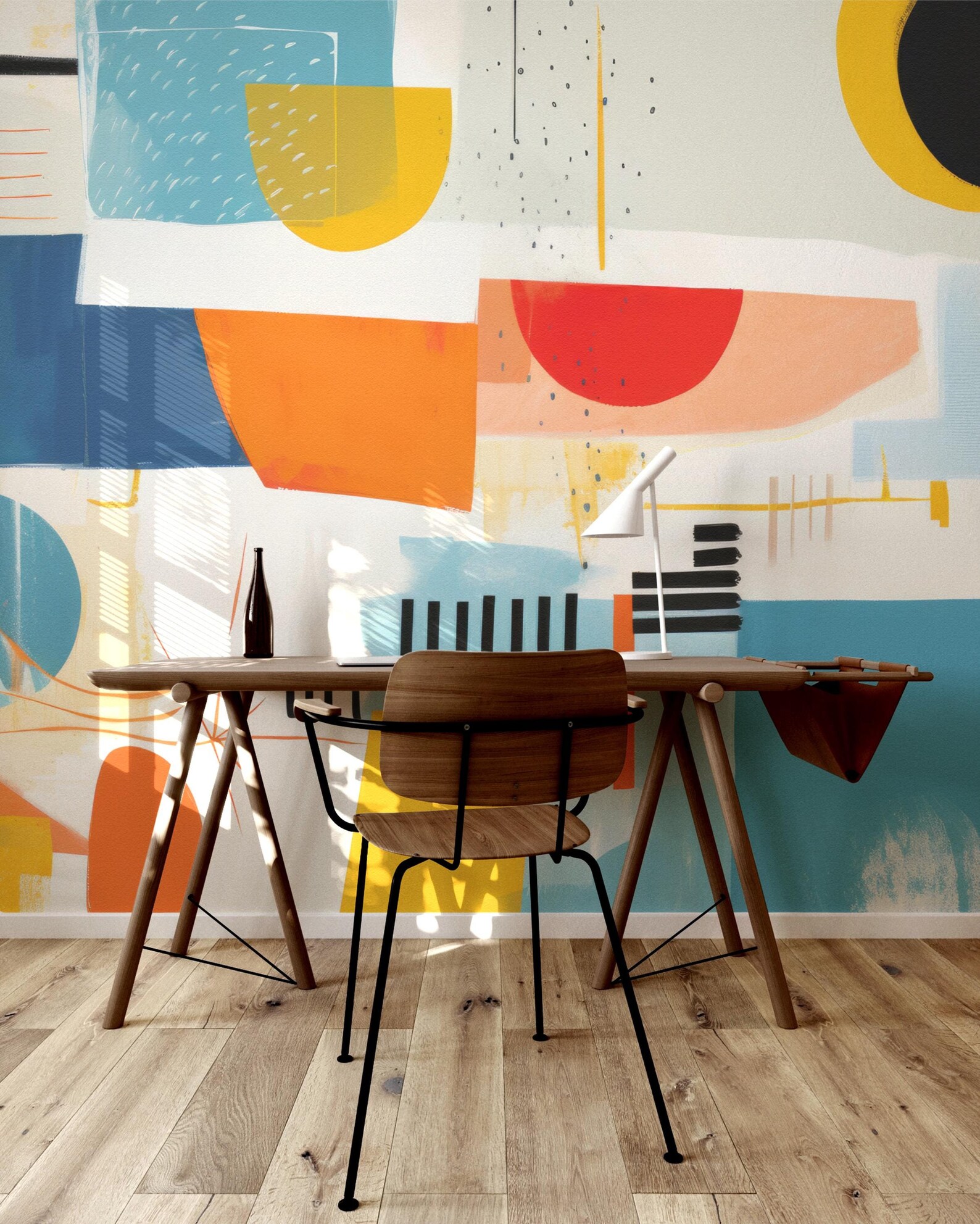 Vibrant Color Block Wallpaper –water Activated Wallpaper for Modern and ...
