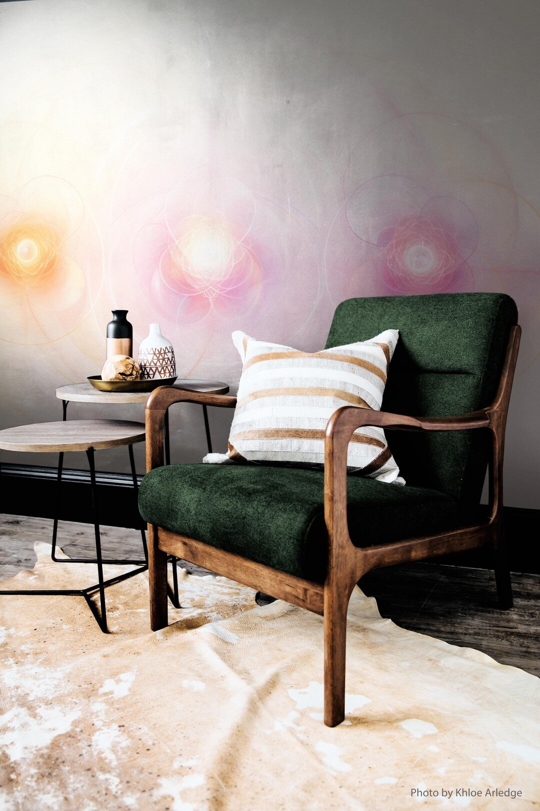 Three Sprites Mandala Wallpaper - Soft Pastel Mural for Tranquil ...