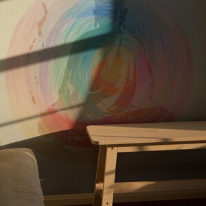 Radiant Rainbow Buddha Mural - Zen Wall Art for Spiritual Home Decor ...