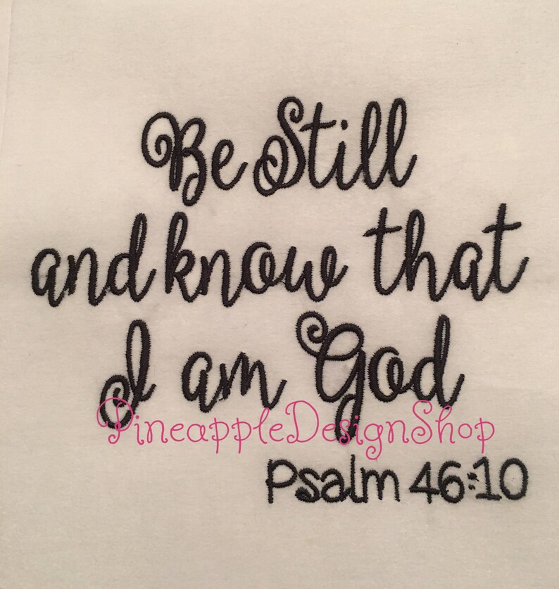 Be Still and Know Calligraphy embroidery design calligraphy | Etsy