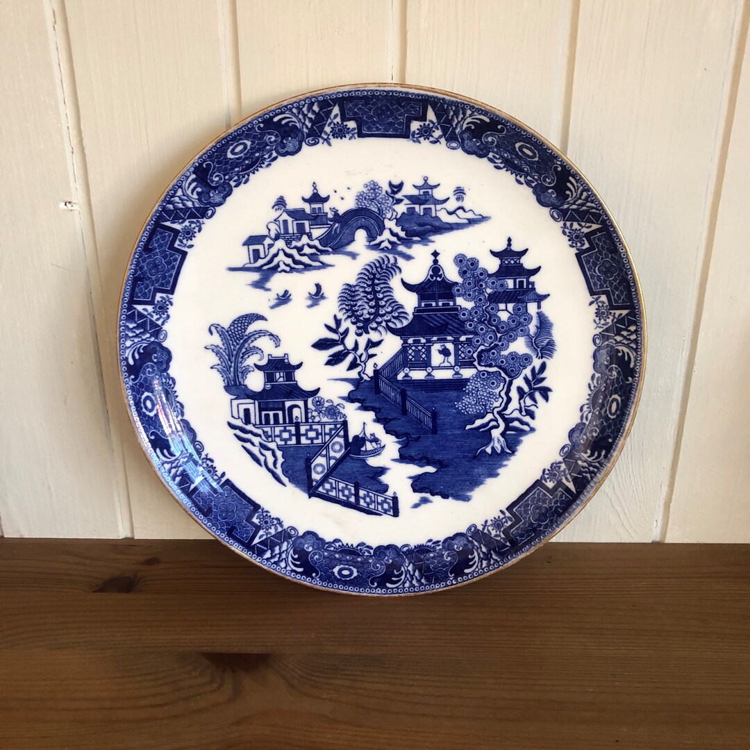 1930s English Royal Worcester Blue and White Willow Dinner Plate - Etsy