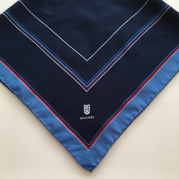 Vintage Square Blue German 100 Year Celebration Scarf… - Gem