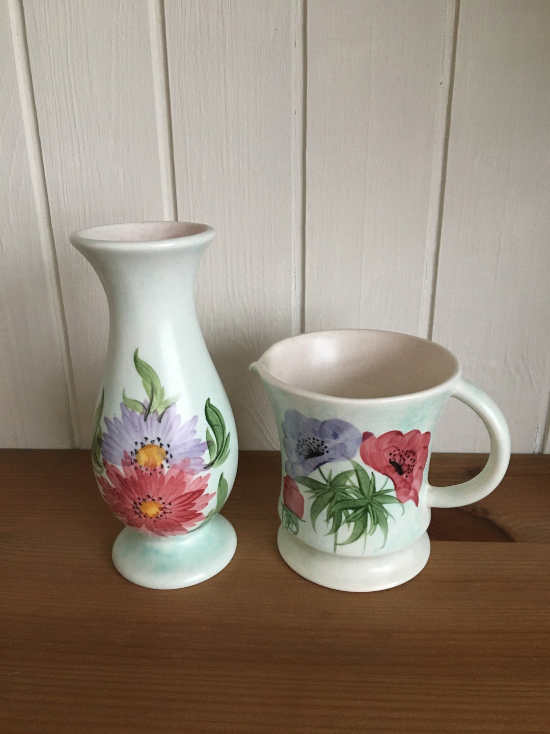 Vintage Radford Pottery Floral Vase and Jug - Etsy