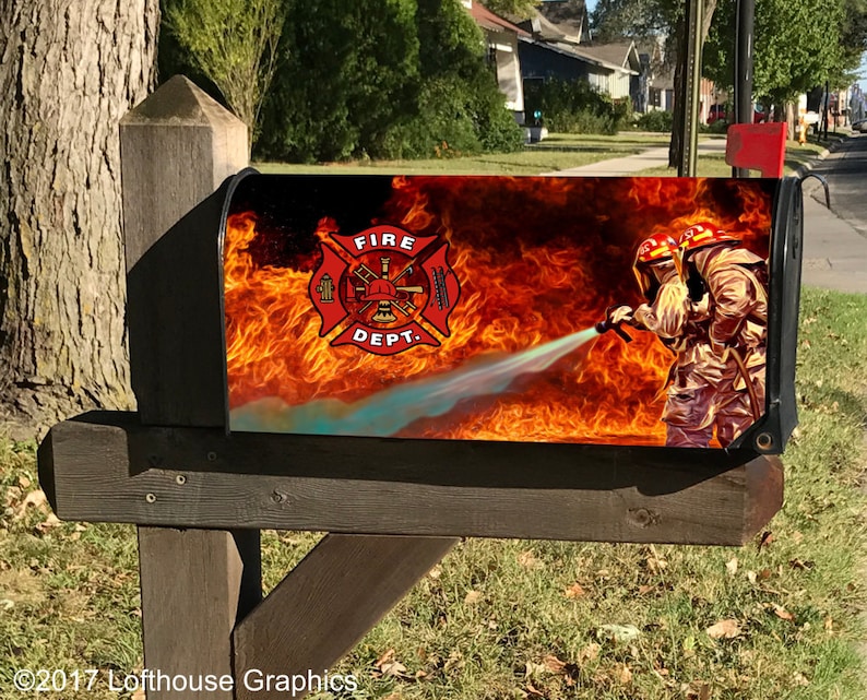 Customizable Firefighter Mailbox Cover, Mailbox Wrap - Etsy
