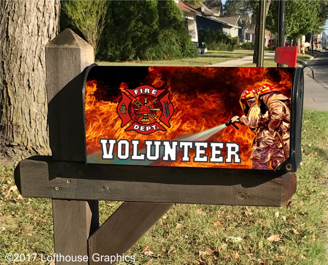 Customizable Firefighter Mailbox Cover Mailbox Wrap - Etsy