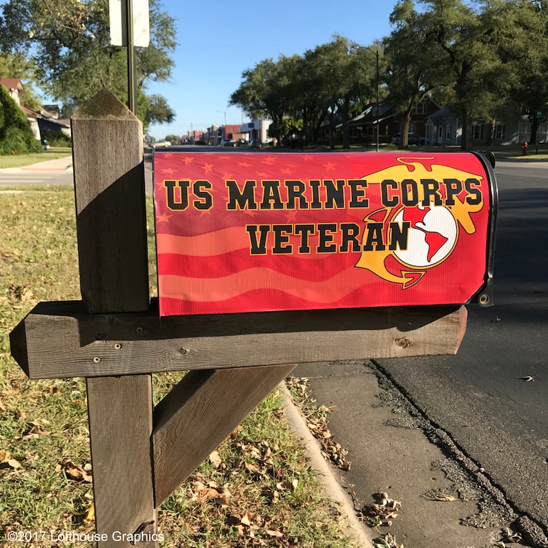 US Marine Corps Veteran Mailbox Wraps Mailbox Cover - Etsy