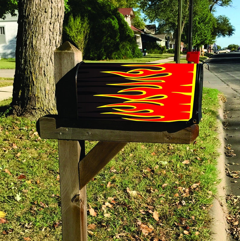 Flames, Mailbox Wrap, Mailbox Cover, Available in Four Color Schemes ...