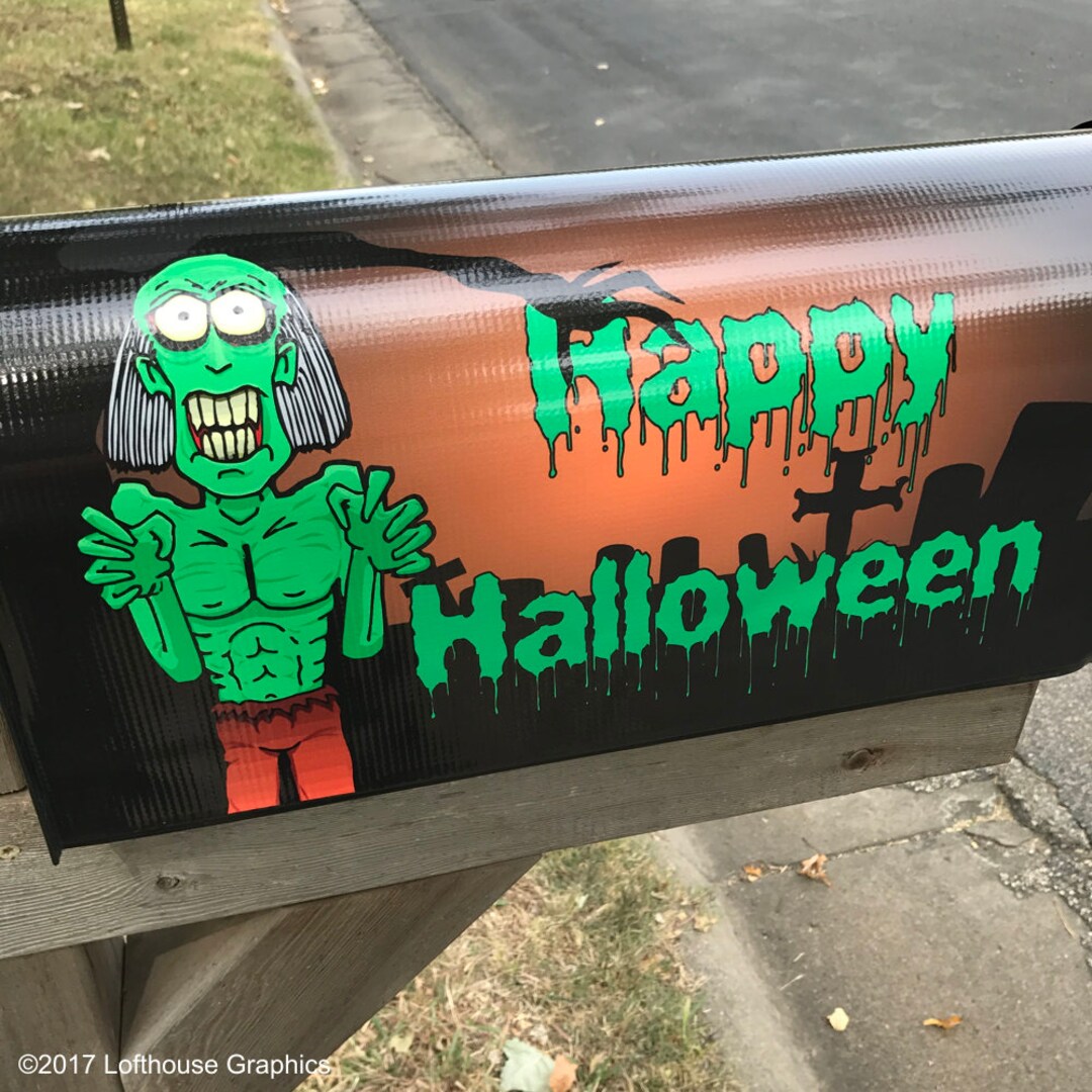 Happy Halloween, Zombie Mailbox Wrap. - Etsy