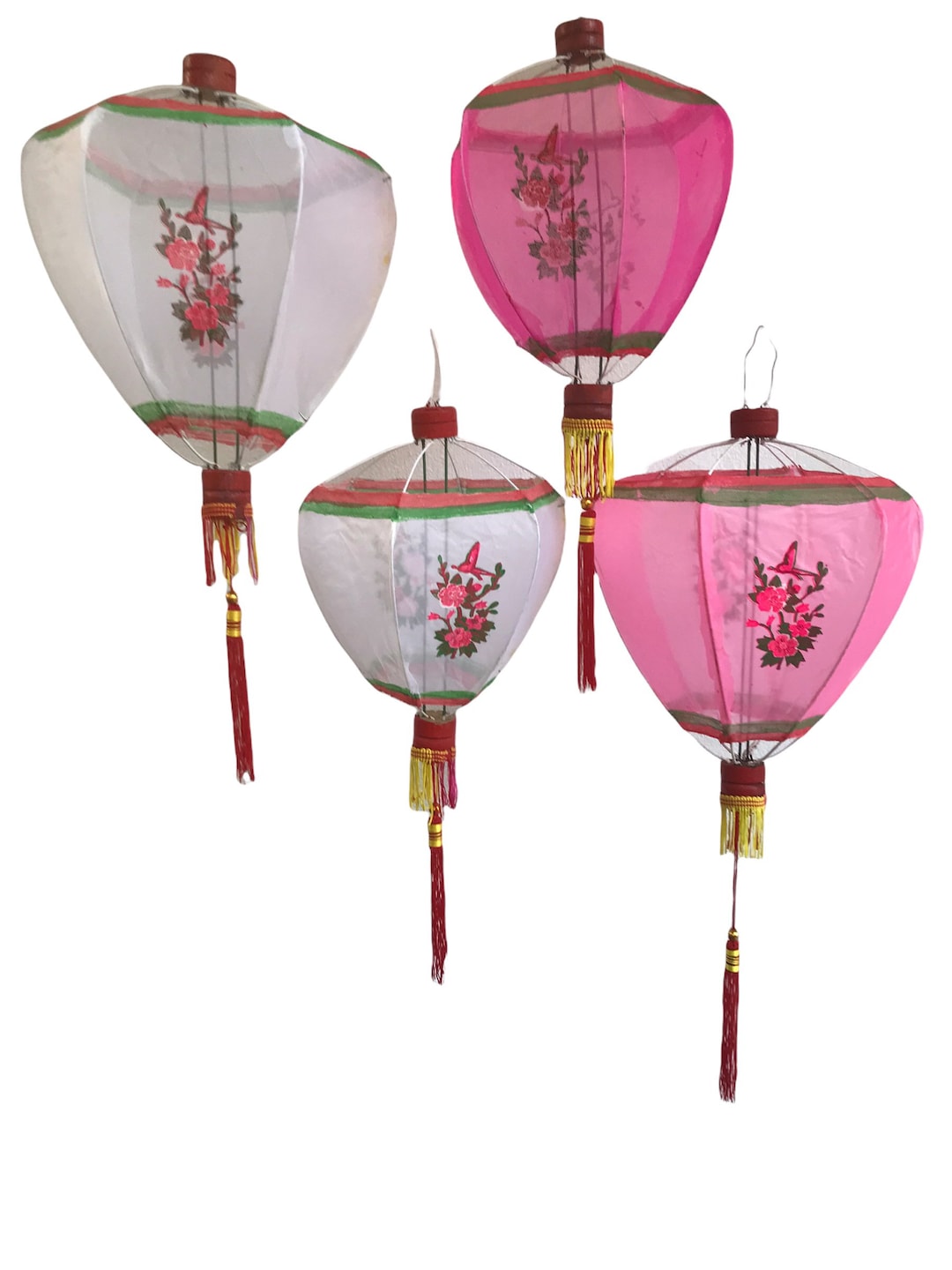 12” and 14” Fabric Chinese Lantern Asian Lantern Retro Lantern Vintage ...