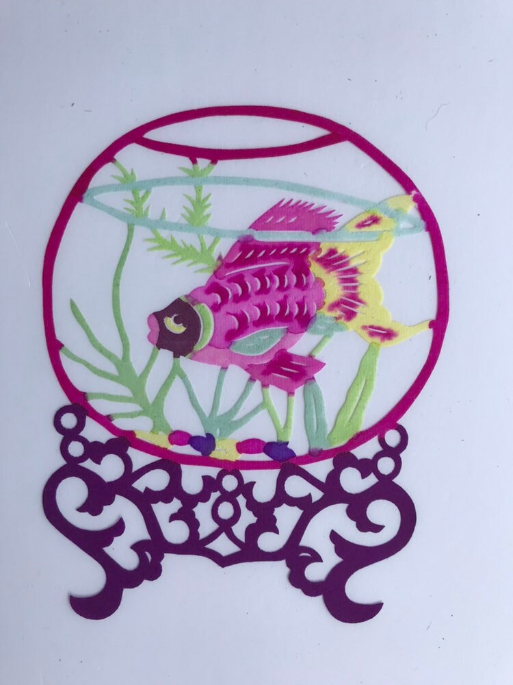 Chinese Fish Paper Cut Vintage Art Goldfish Decoration Picture | Etsy