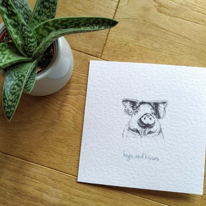 Pig Card, Cute Pig Card, Pig Gifts, Pig Birthday Card, Pig Valentine ...