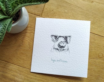 Birthday Card Pig | Etsy