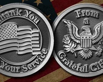 Veteran Creed Challenge Coin Thank You for Your Service Dog - Etsy