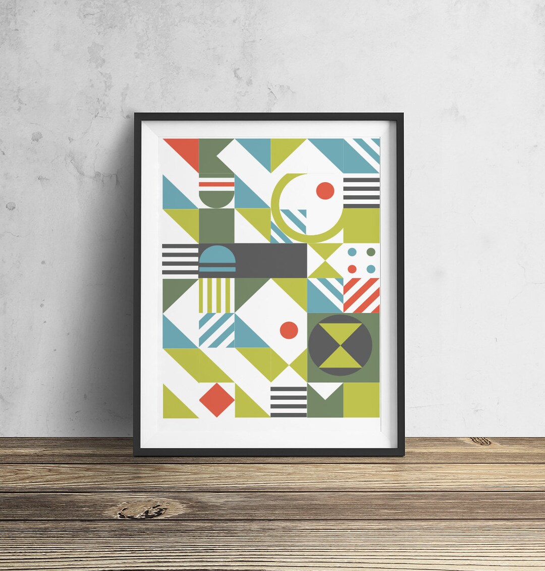 Geometric Design Green INSTANT DOWNLOAD Geometric Pattern, Downloadable ...